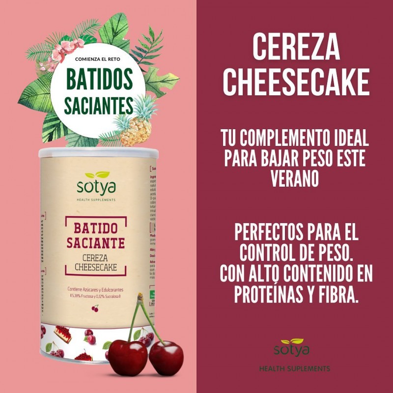 Batidos Saciantes Sotya - Sabor Cereza Cheescake | 700g | Batidos Sotya