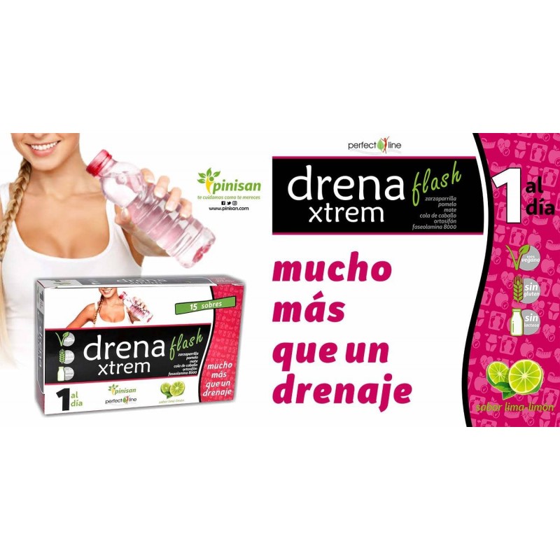 Drenaxtrem flash | Slim Line | Pinisan | 15 sobres de 3000 mg | Drenaje ...