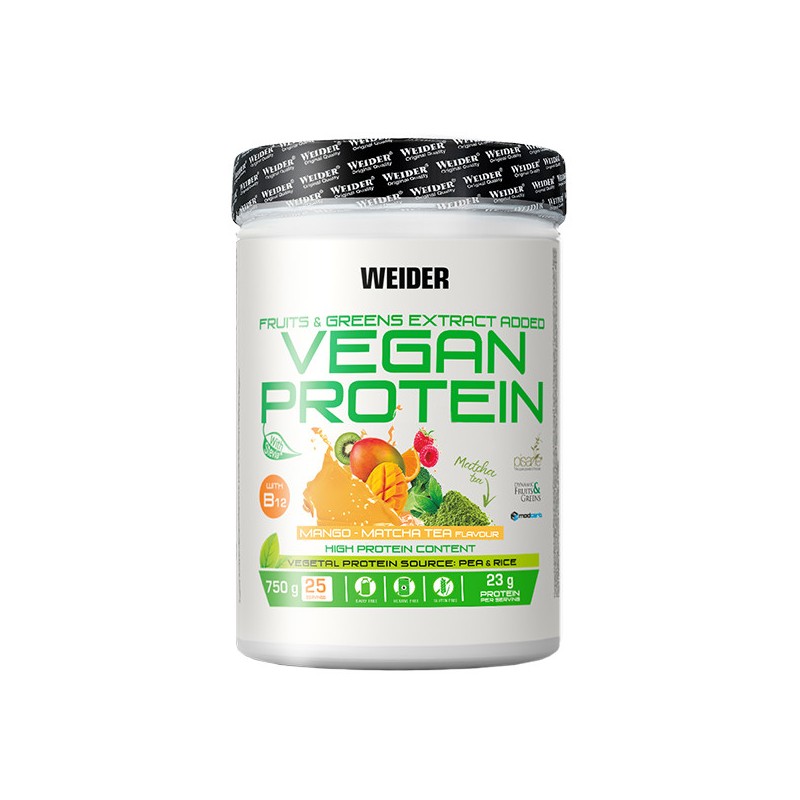 Vegan Protein |Sabor a Mango y Matcha | Weider | en polvo 750gr | La Proteína Vegana + Completa ...